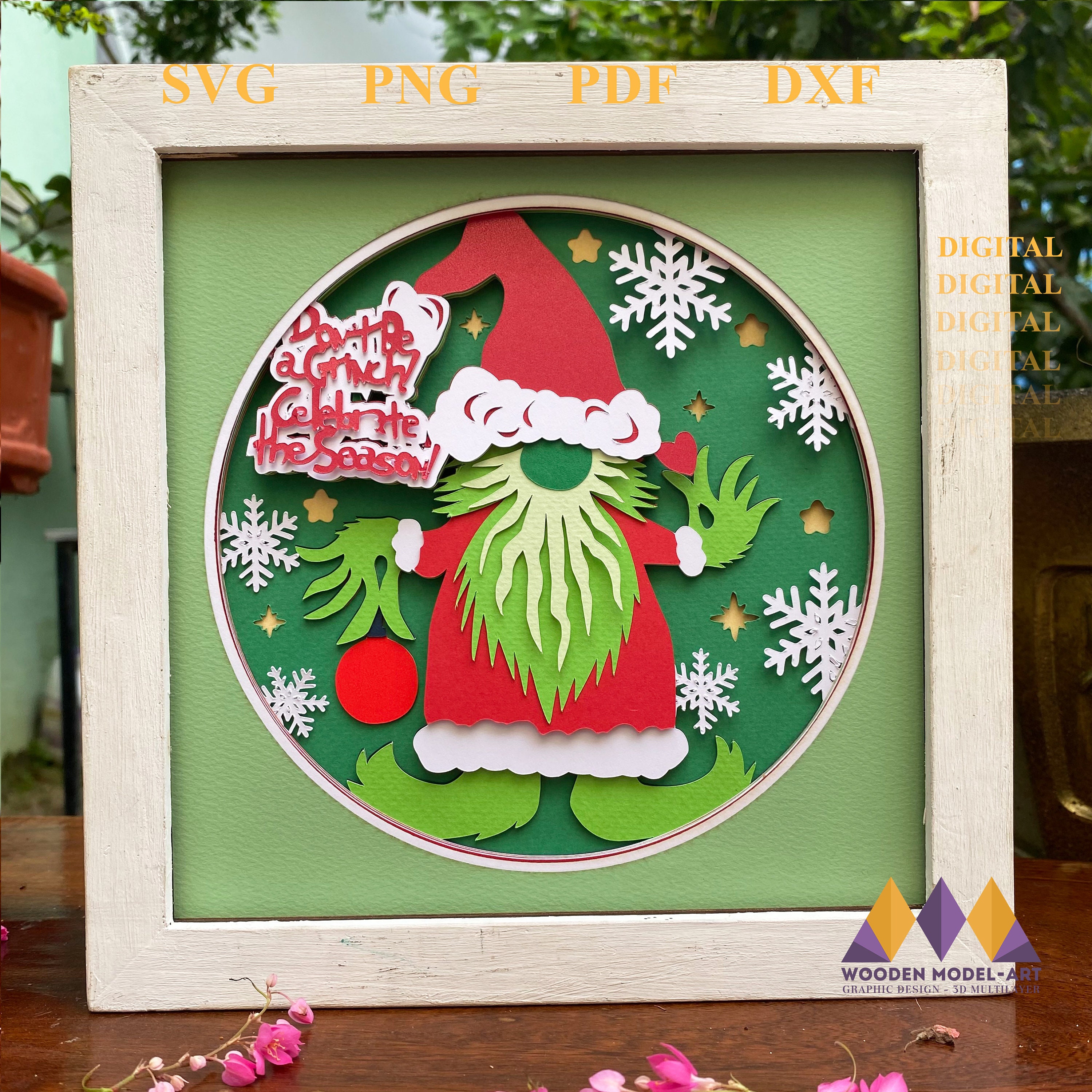 3D CHRISTMAS GNOME SVG Christmas Shadow Box Svg Cricut - Etsy