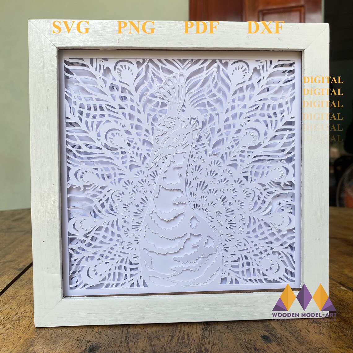 3D PEACOCK SVG Ligh Box / PEACOCK Shadow Box / for Cricut 3D - Etsy