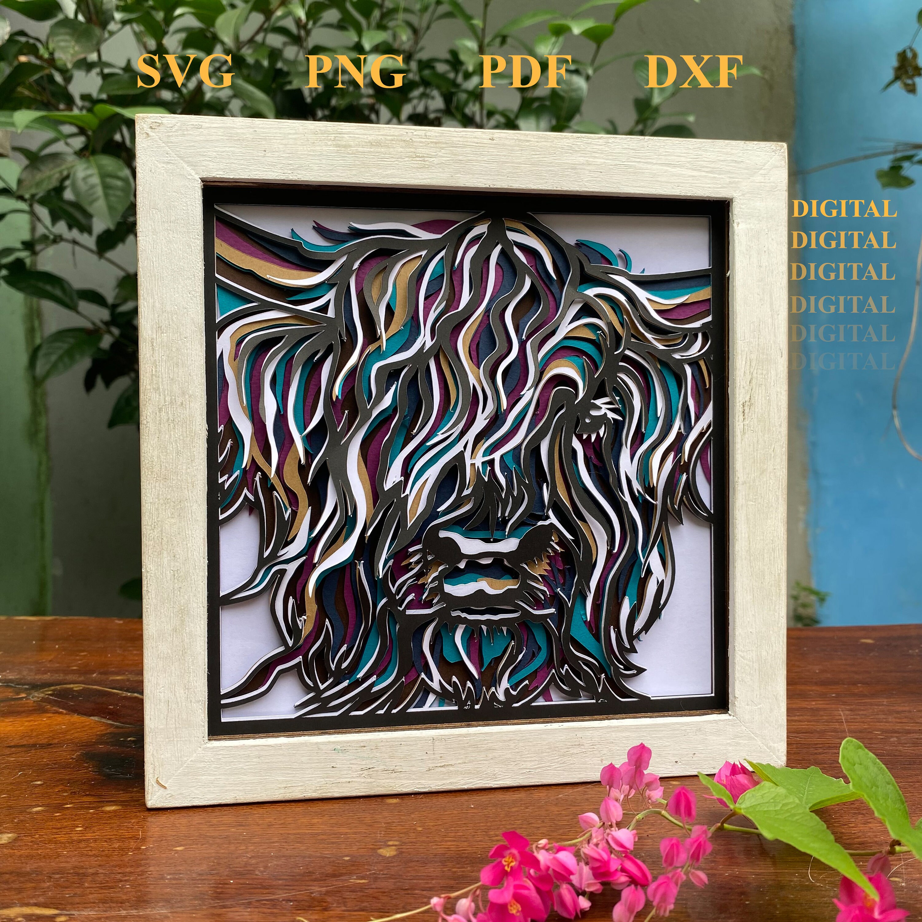 Highland Cow 3D Layered SVG Colorful Cow Multilayer Cow - Etsy