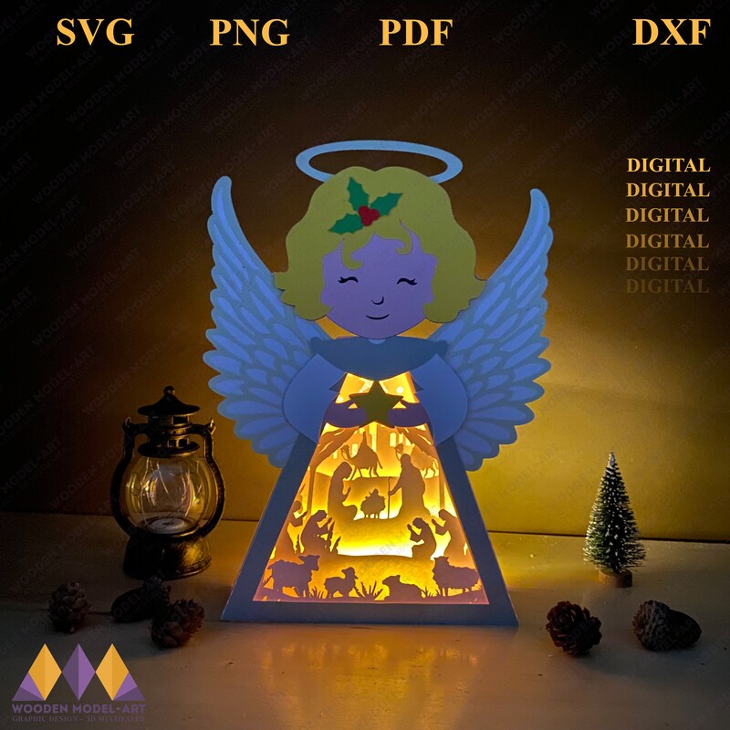 Shadow Box Angel Svg - Etsy