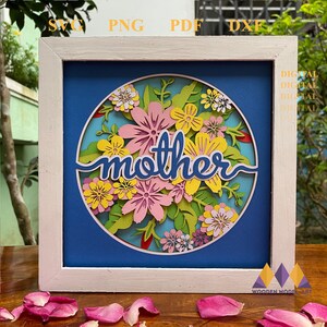 3D Mother SVG 3D Mom Light Box 3D Best Mom Ever SVG Mother's Shadowbox ...
