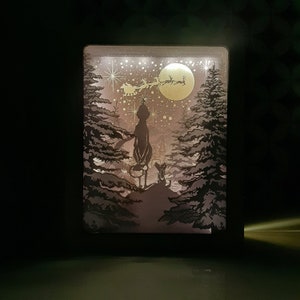 Christmas Santa's Cabin Shadow Box: 3D Paper Cut Template (digital ...