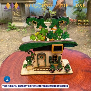 St Patrick's Day Gnome House Laser Cut File (SVG, DXF, PDF) - Etsy