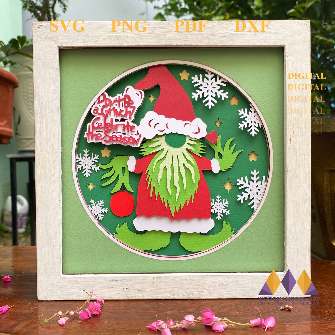 3D CHRISTMAS GNOME SVG Christmas Shadow Box Svg Cricut - Etsy