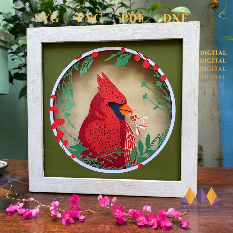 CARDINAL SVG Light Box 3D Red Cardinal CHRISTMAS Shadow Box - Etsy