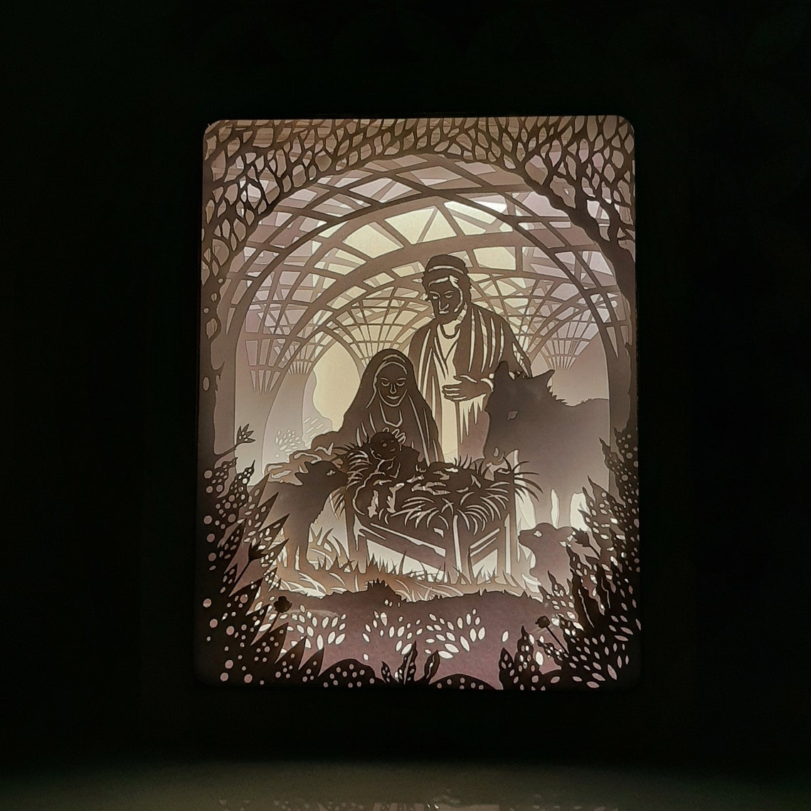 Merry Christmas Shadow Box/nativity Christmas light Box - Etsy