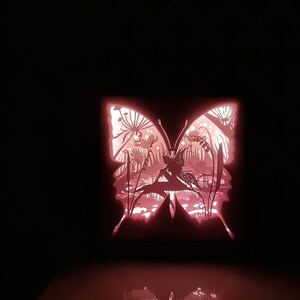Butterfly Fairy Fantasy Light Box, Shadow Box Template, 3D Paper Cut ...