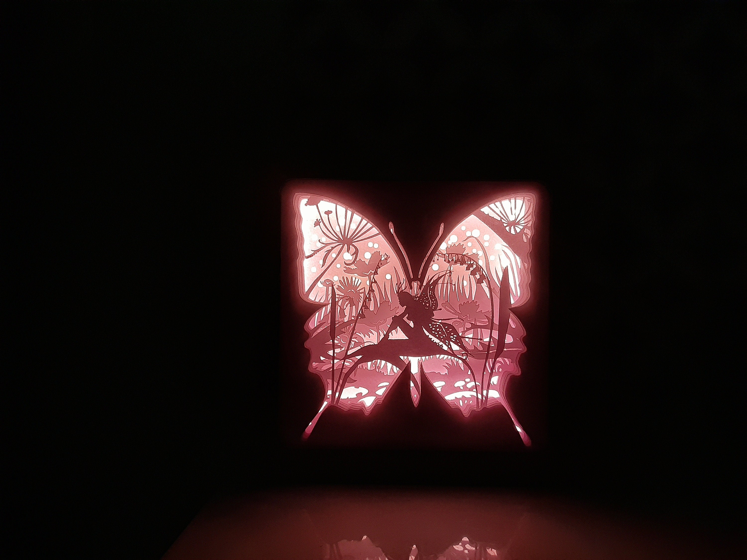 Butterfly Fairy Fantasy Light Box Shadow Box Template 3D - Etsy