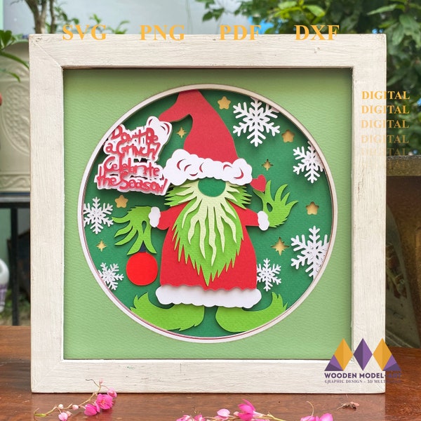 Grinch Shadow Box Svg - Etsy UK