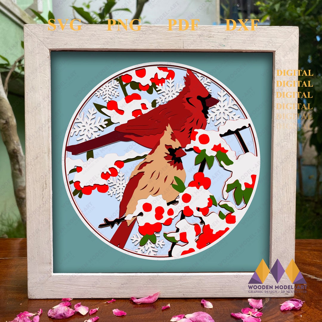 Couple CARDINALS Cricut SVG, CHRISTMAS Light Box, Winter Snow Day ...