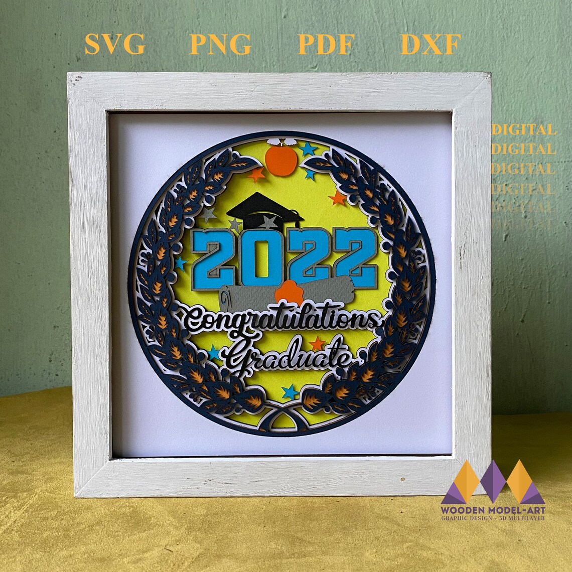 3D GRADUATION SVG Shadow Box Svg for Cricut for - Etsy