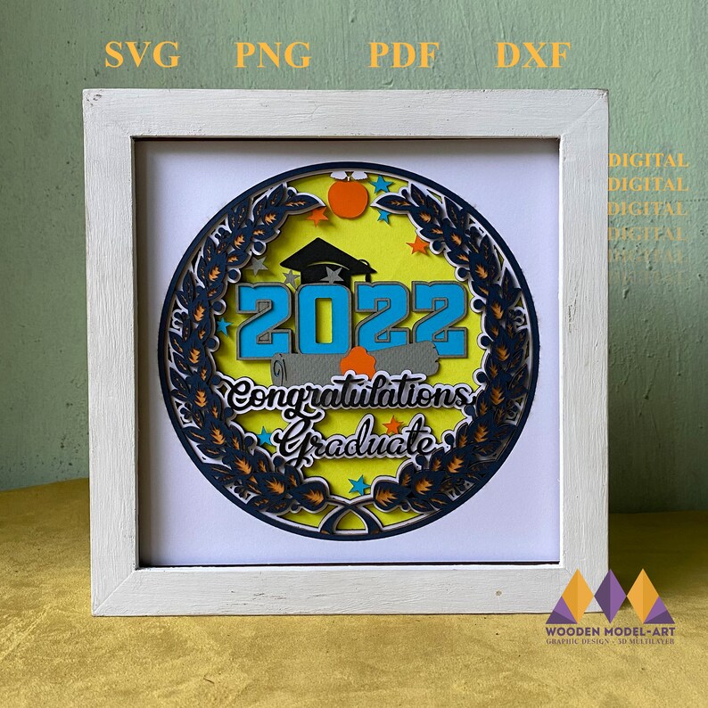 3D GRADUATION SVG Shadow Box Svg for Cricut for - Etsy