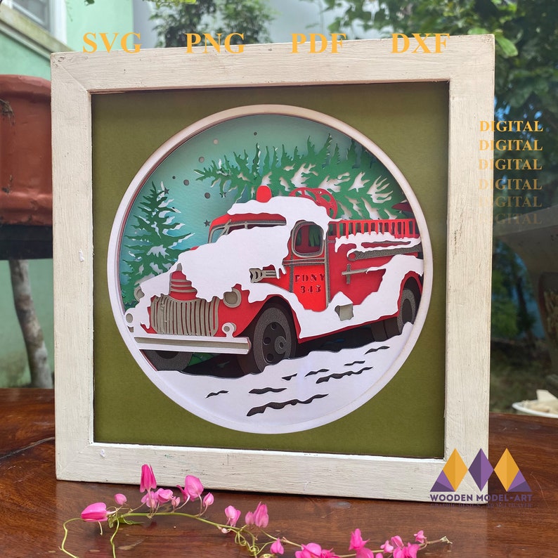 3D Fire Firefighter Svg Light Box Fireman Shadow Box Fire - Etsy