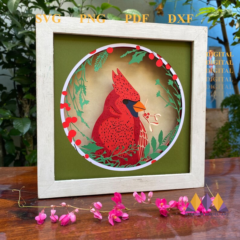 CARDINAL SVG Light Box 3D Red Cardinal CHRISTMAS Shadow Box - Etsy