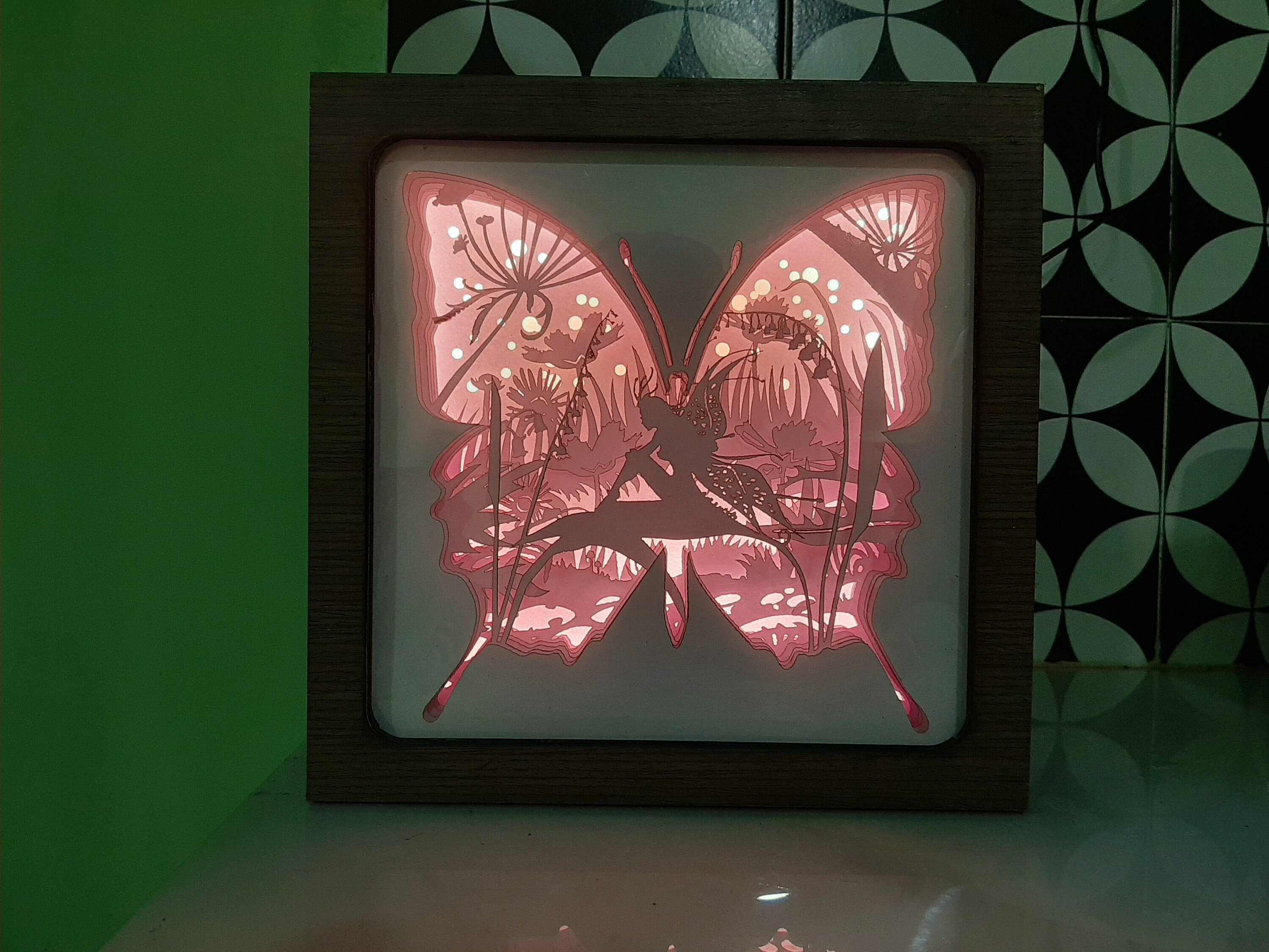 Butterfly Fairy Fantasy Light Box Shadow Box Template 3D - Etsy