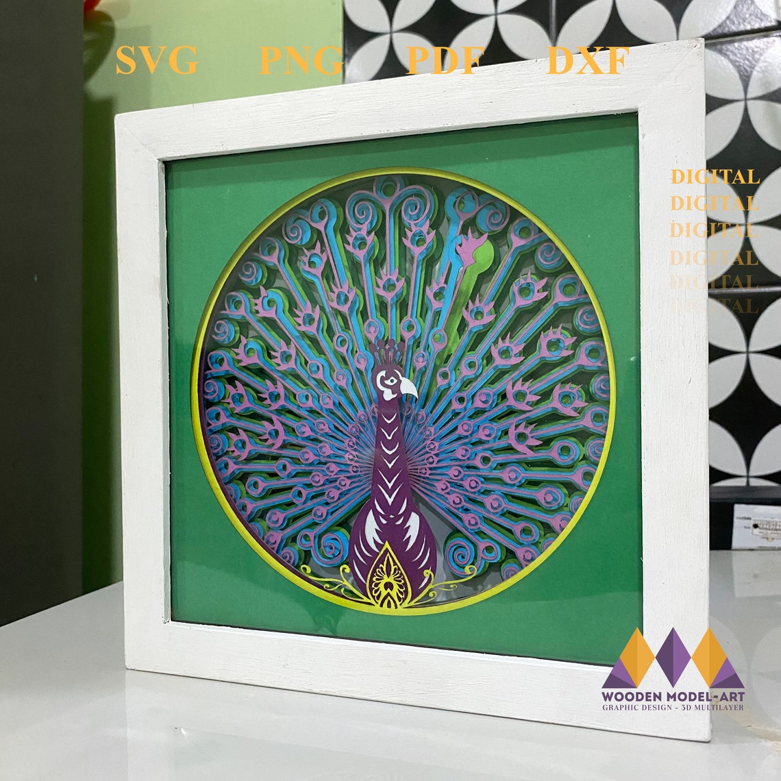 3D PEACOCK SVG Ligh Box / PEACOCK Shadow Box / for Cricut 3D - Etsy