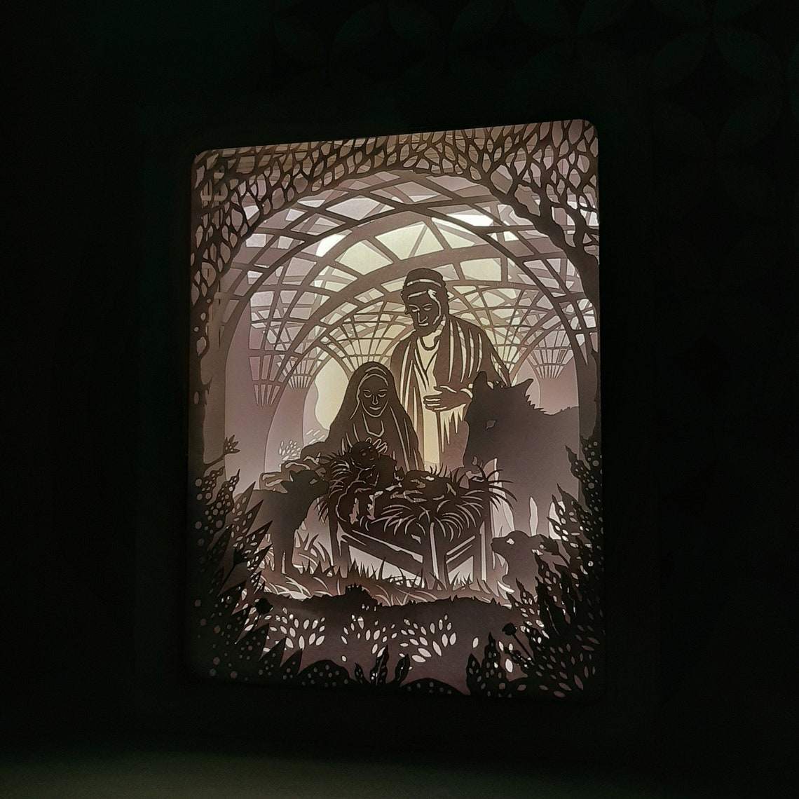 Merry Christmas Shadow Box/nativity Christmas light Box - Etsy