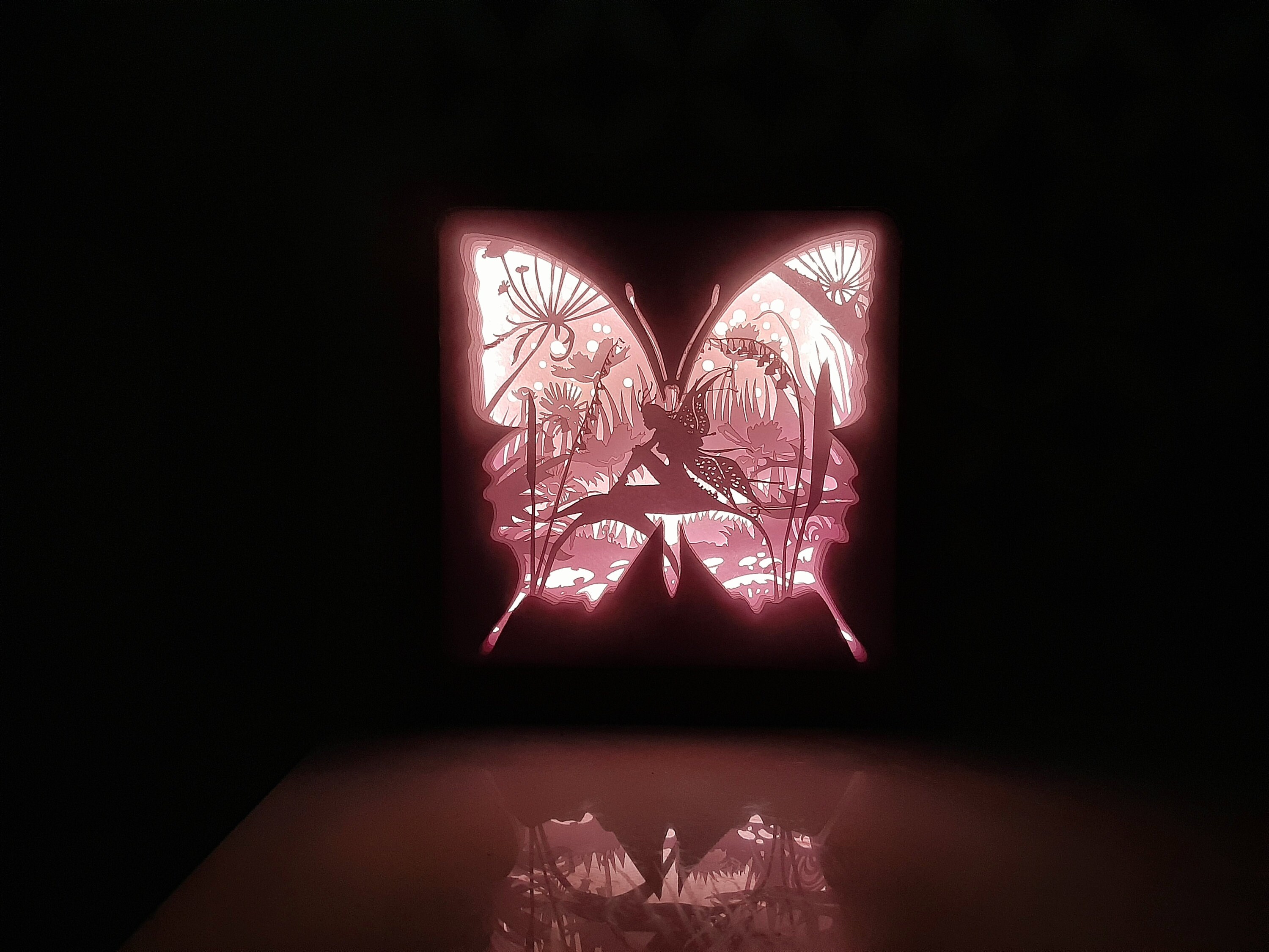 Butterfly Fairy Fantasy Light Box Shadow Box Template 3D - Etsy
