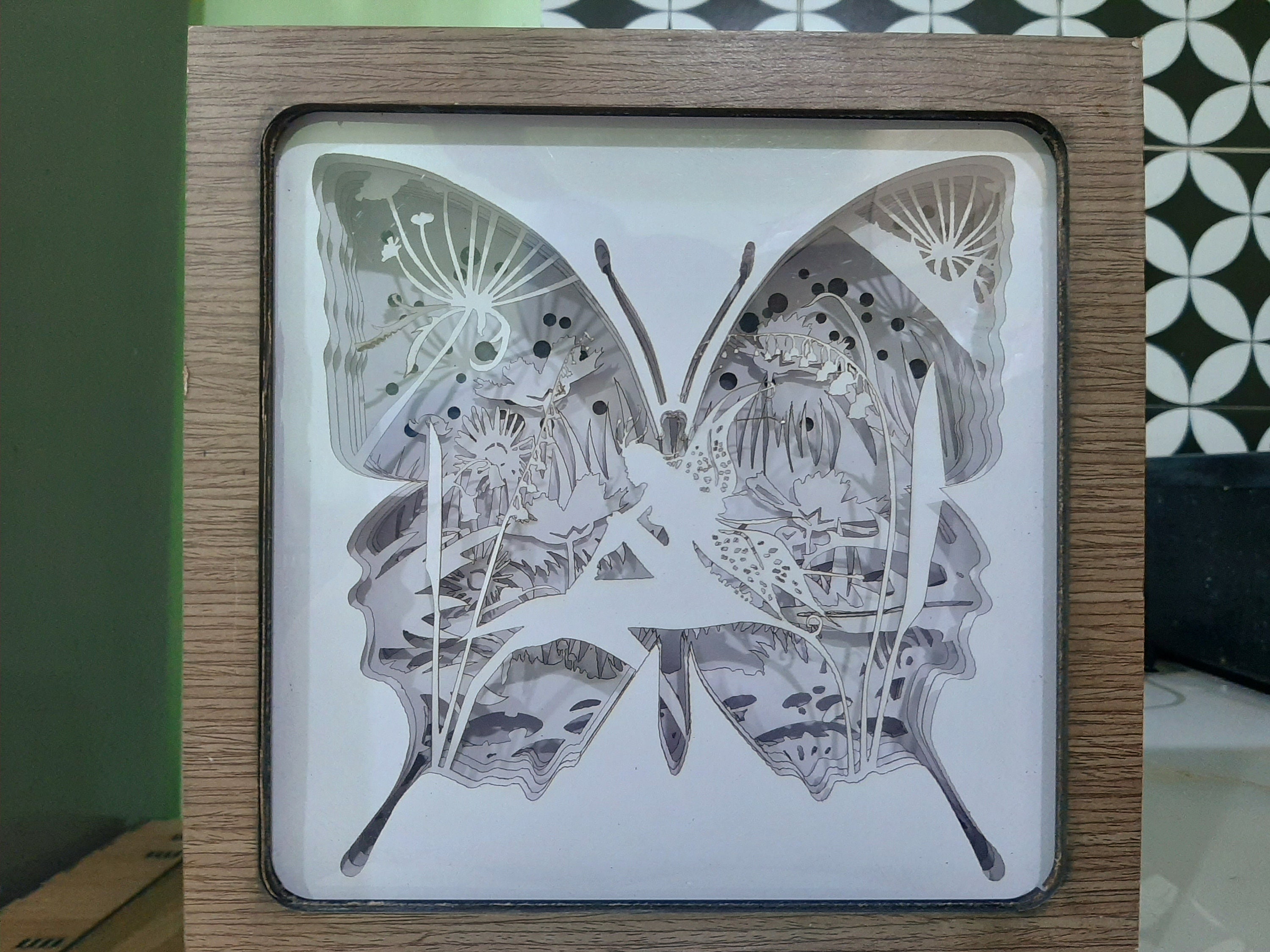 Butterfly Fairy Fantasy Light Box Shadow Box Template 3D - Etsy