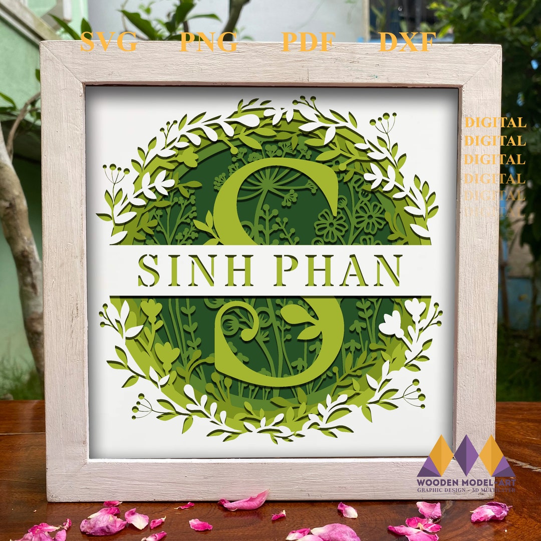 3D Split Monogram A-Z Svg/ Custom Name Shadow Box/ Alphabet Family Name ...
