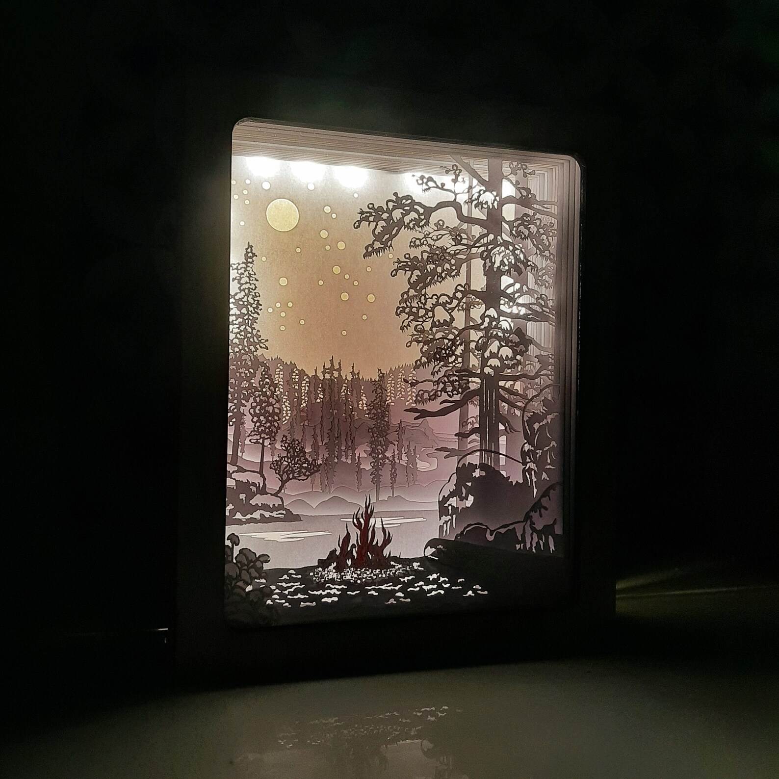 Merry Christmas Shadow Box/lightbox Snow Santa's Cabin - Etsy