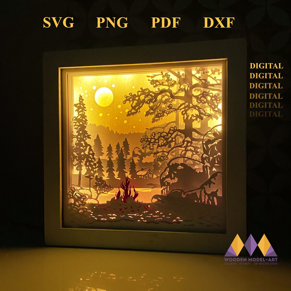 Merry Christmas Shadow Box/lightbox Snow Santa's Cabin - Etsy