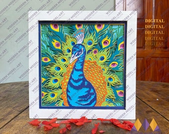 3D PEACOCK SVG PEACOCK Shadow Box Svg for Cricut for Silhouette - Etsy