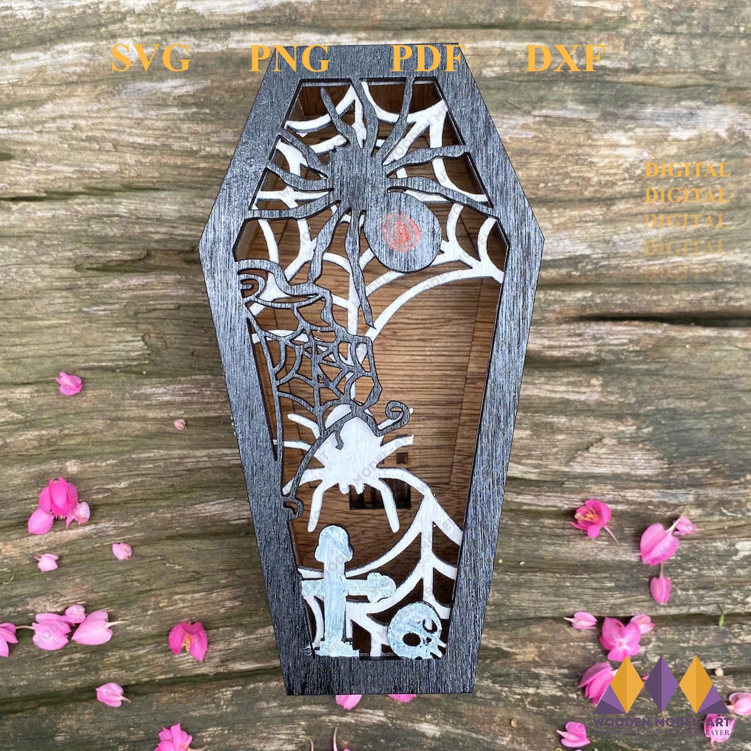 Coffins Candle Holder Laser Cut Files Halloween Dxf, Lantern Svg Laser ...