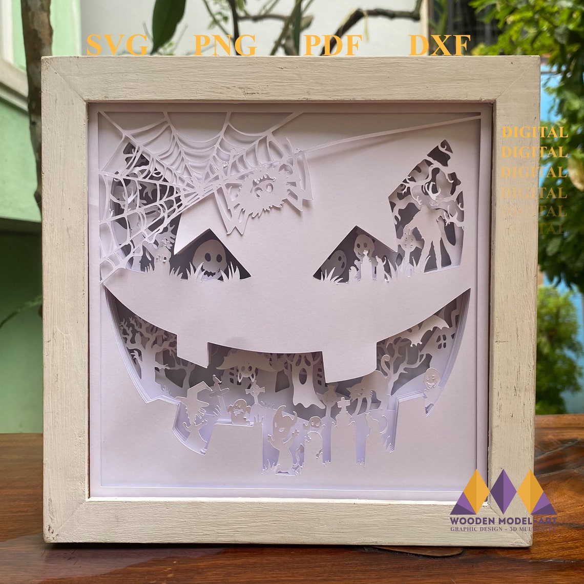 3D HALLOWEEN Svg Shadow Box Halloween Light Box Spooky - Etsy