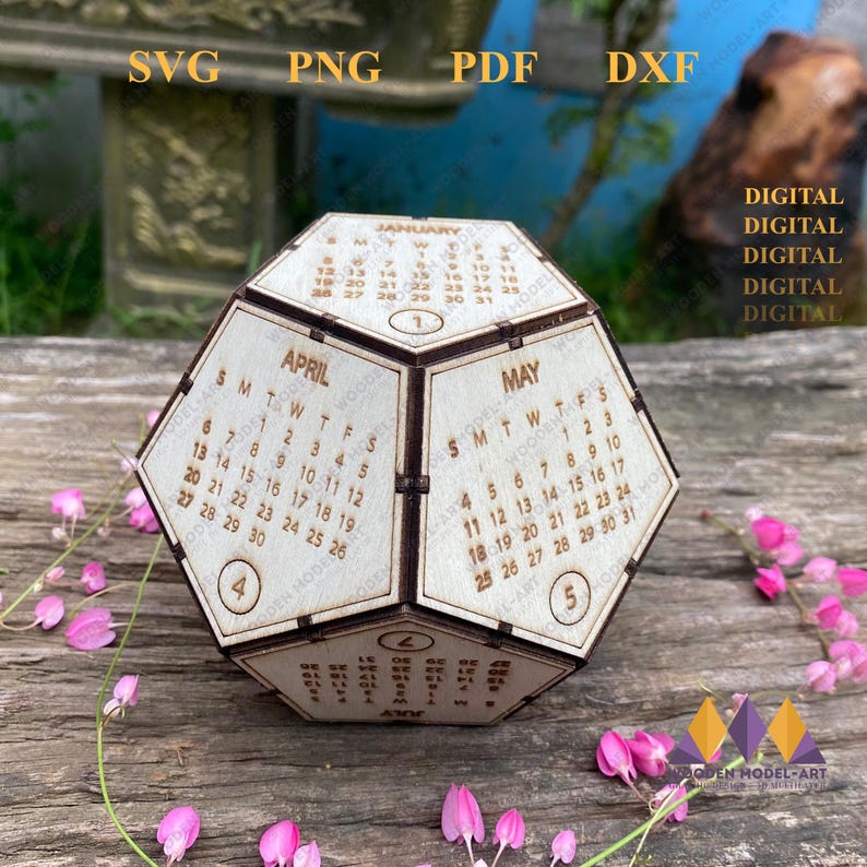 Laser Cut Pentagon Calendar 2026, Glowforge File (digital Download) - Etsy