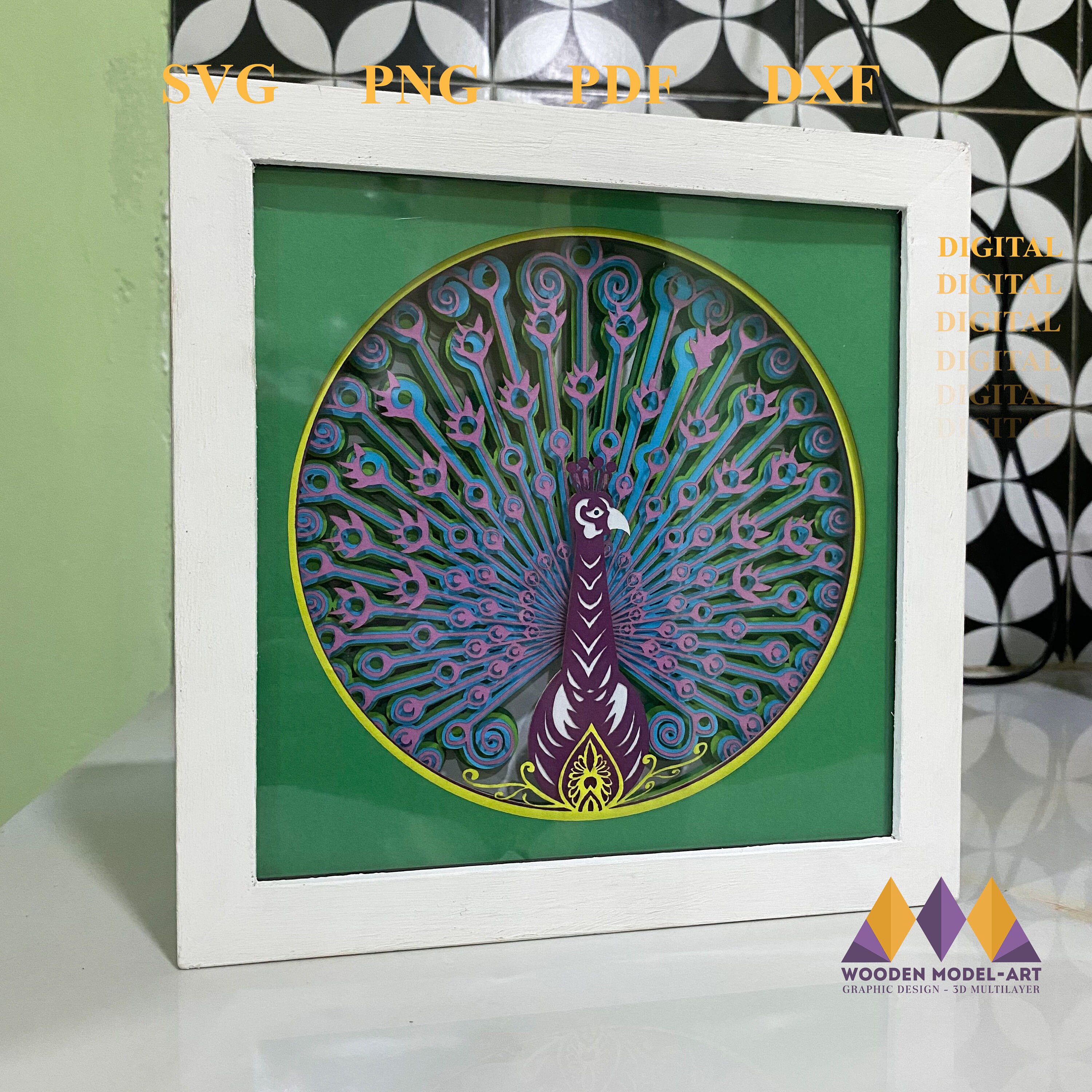 3D PEACOCK SVG Ligh Box / PEACOCK Shadow Box / for Cricut 3D - Etsy