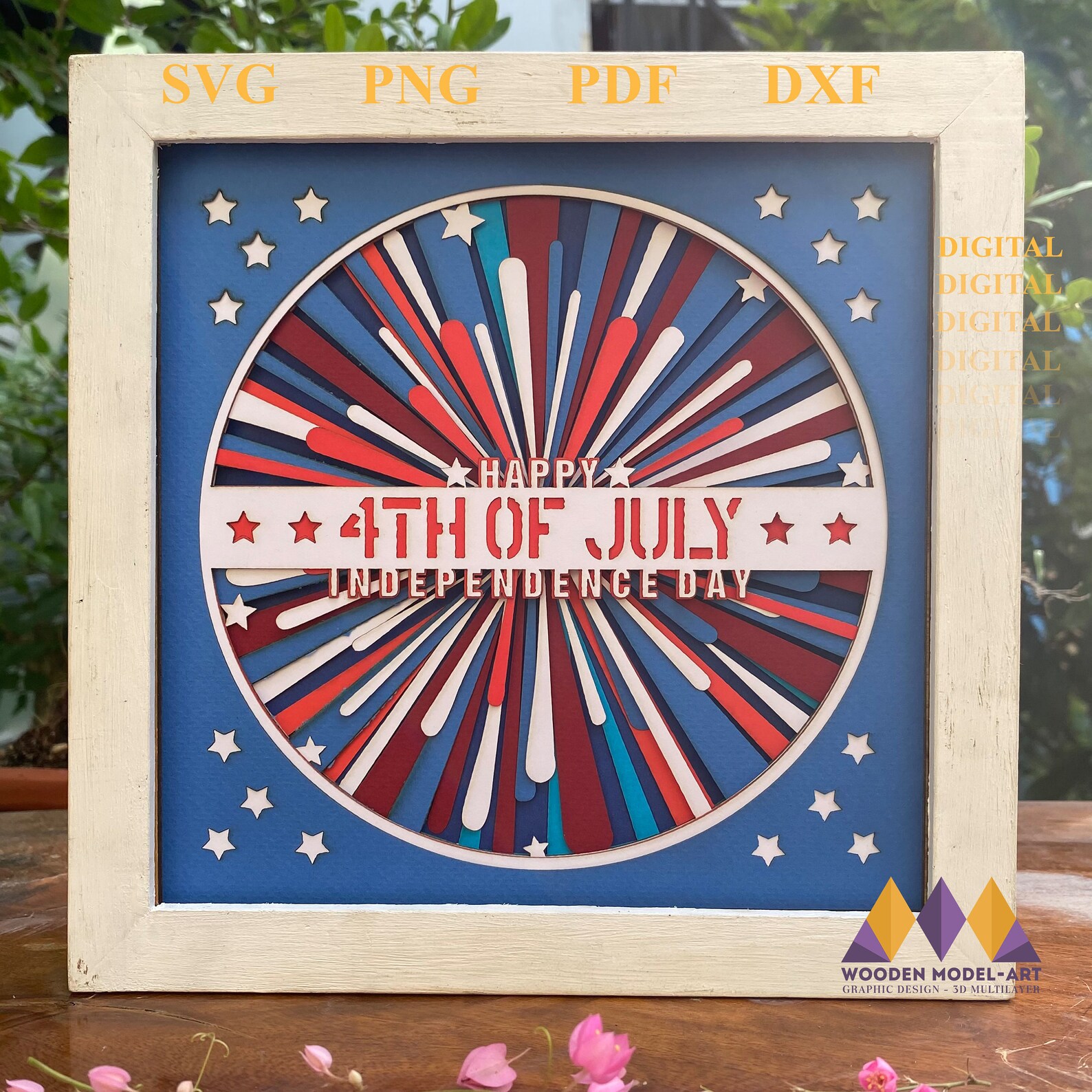 4th of July 3D Shadow Box SVG: Independence Day Cricut File - Etsy