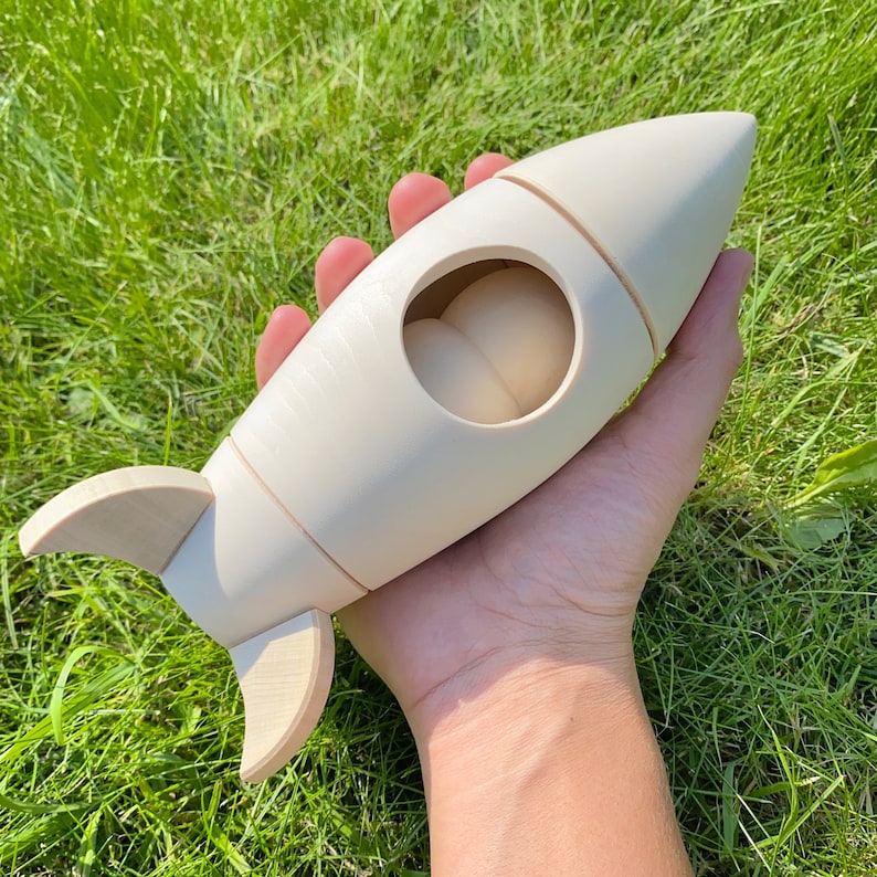 Wooden Rocket Toy With Peg Doll Gift for Montessori Toddler - Etsy