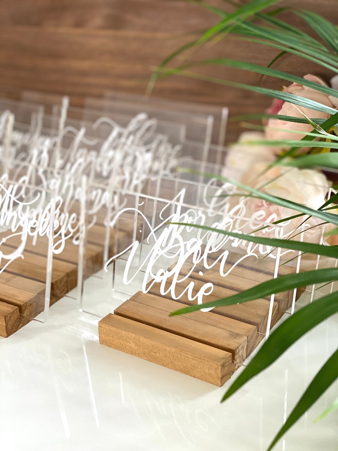 Acrylic Table Name Plate With Pine Wood Base optional - Etsy
