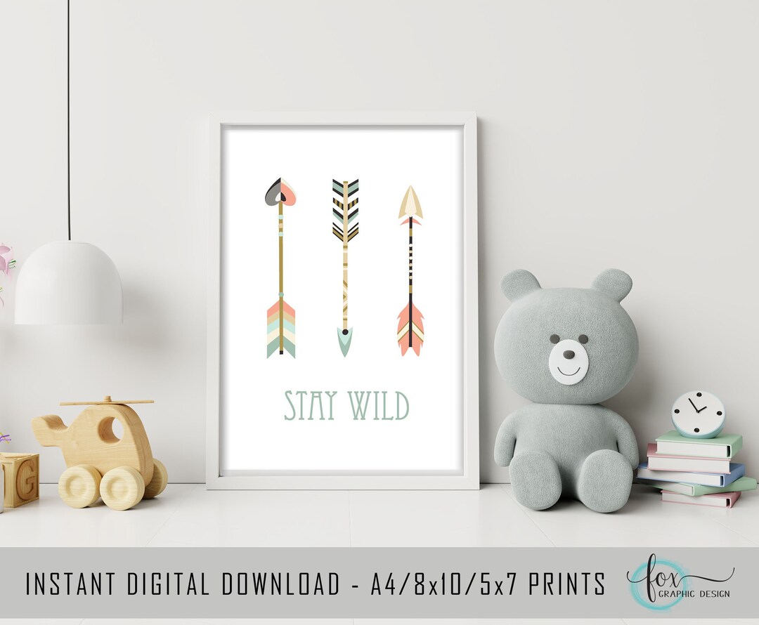 Woodland Tribal Animals, Woodland Animals Print, Tribal Nursery Wall ...