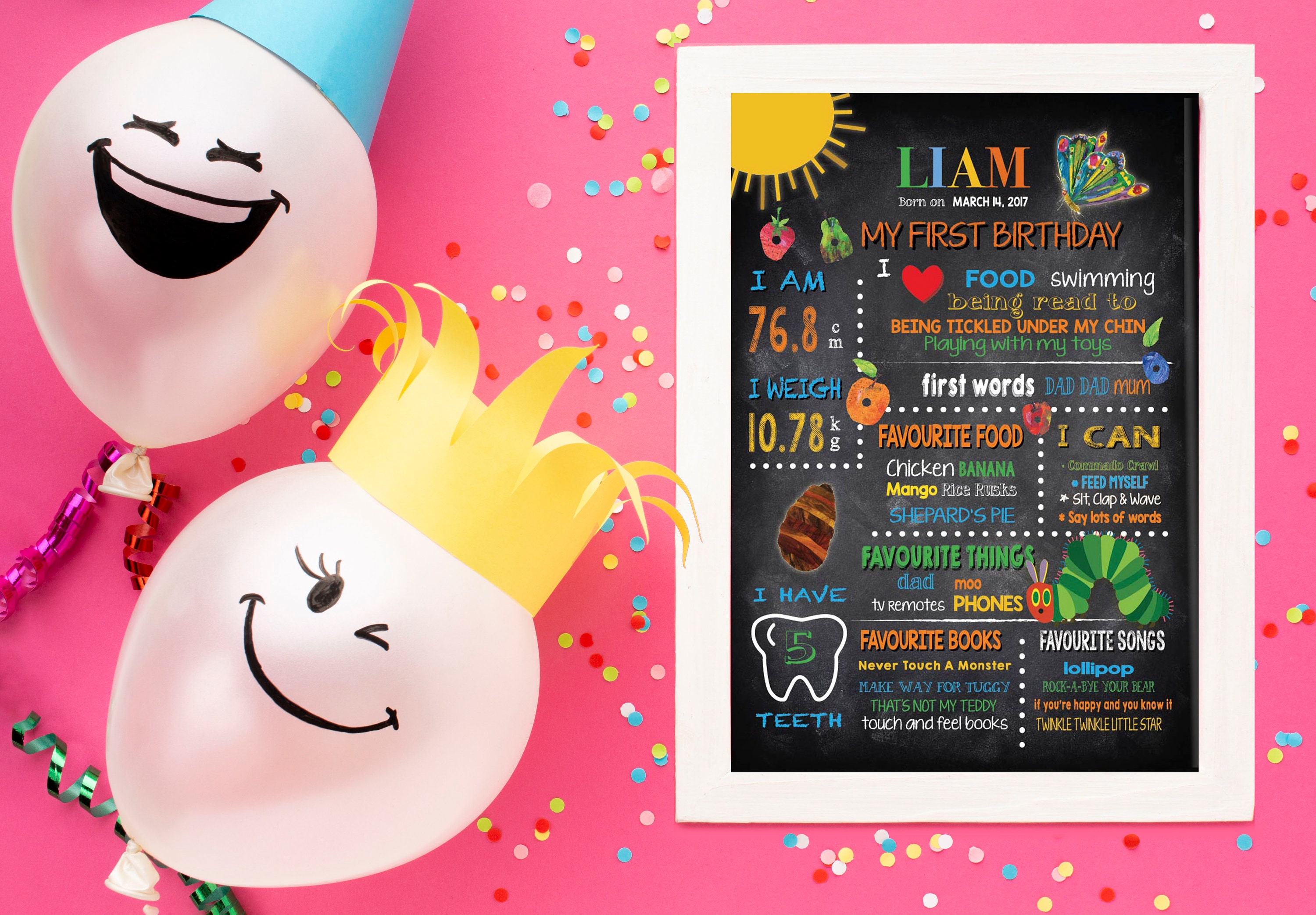 Very Hungry Caterpillar Milestone Board, Very Hungry Caterpillar ...
