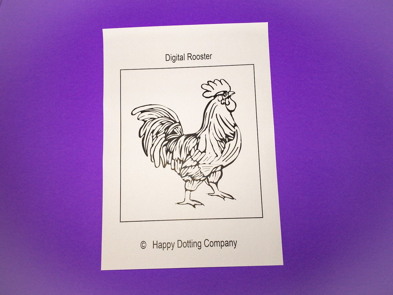 Digital Rooster PDF Download Printable for Dotted Rooster - Etsy