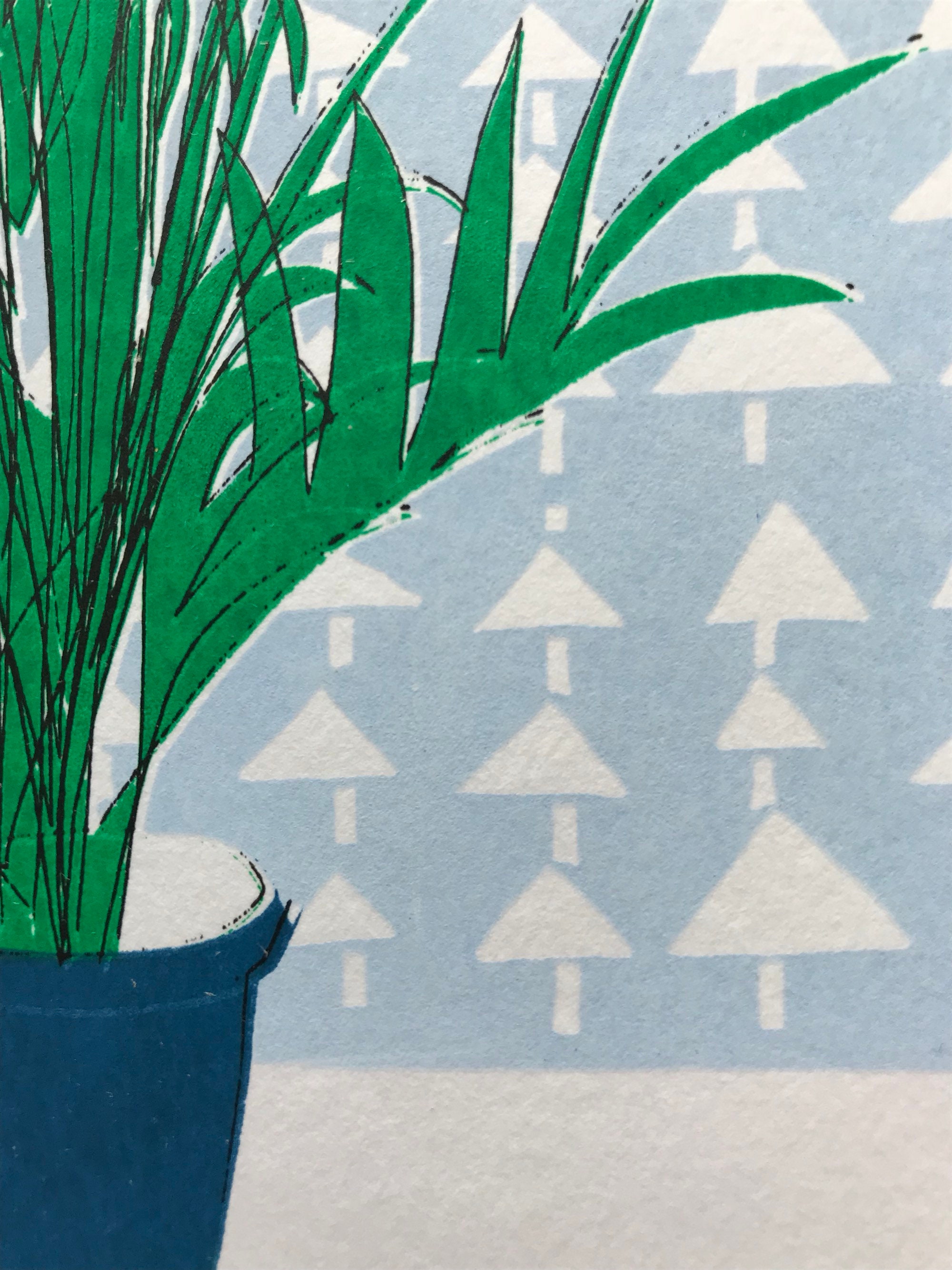 Limited Edition Screenprint: Chair, Plant & Wallpaper - Etsy