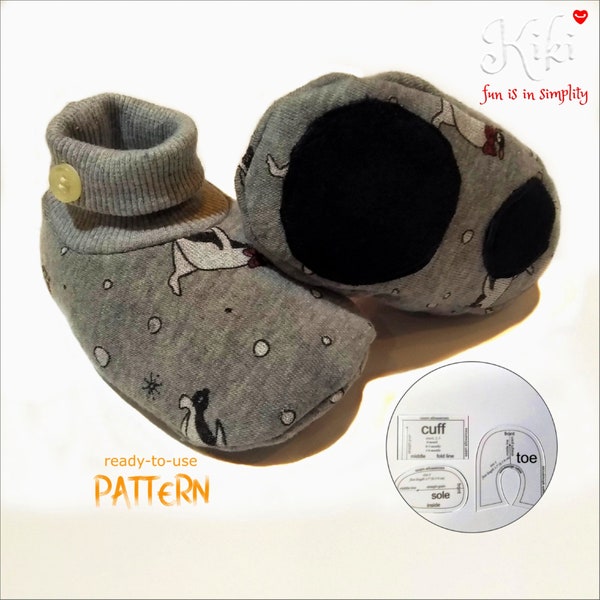 Baby Bootie Template - Etsy
