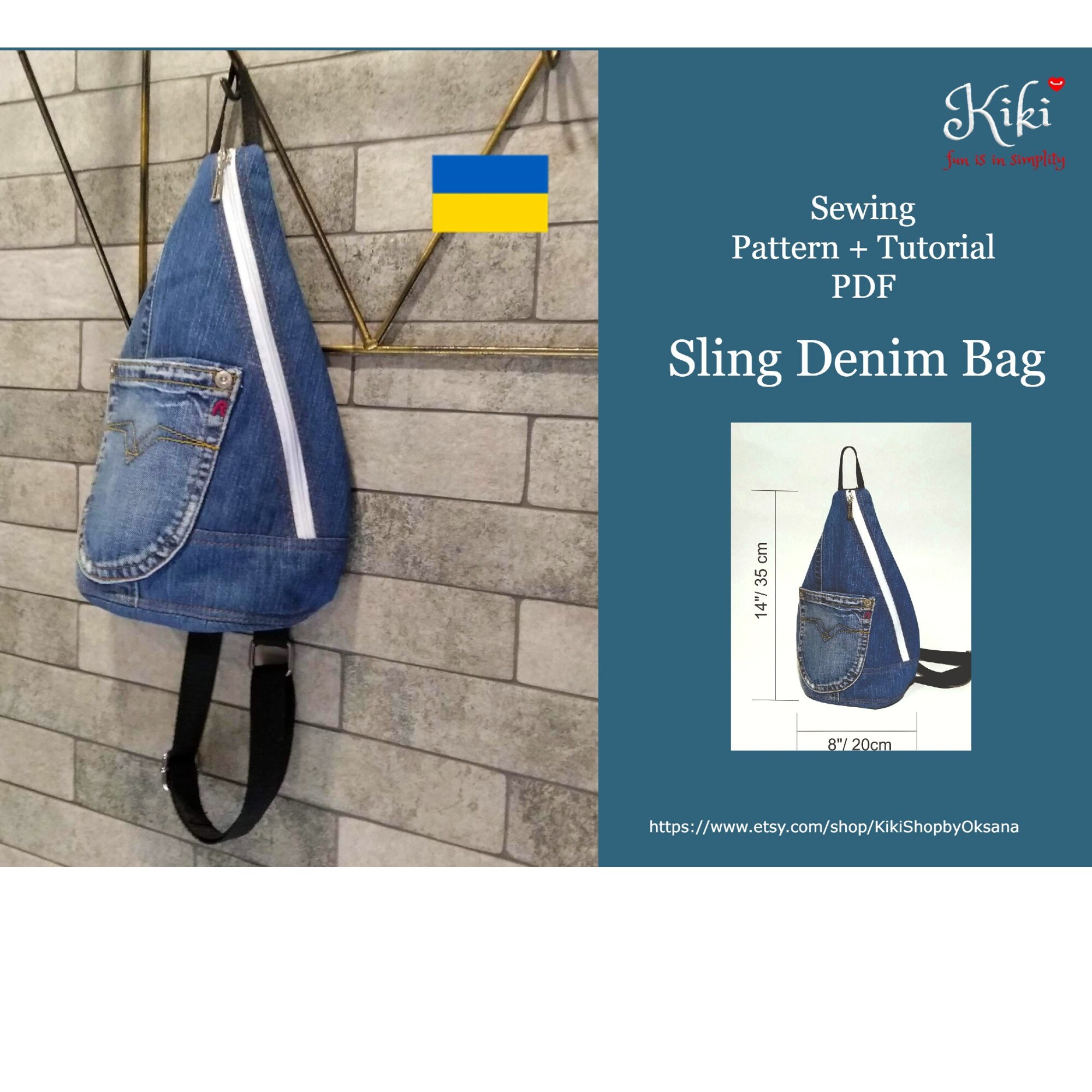 Denim Sling Bag PDF Sewing Pattern - Etsy
