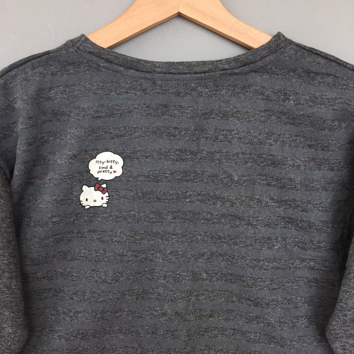 Hello Kitty Crew Neck Sweatshirt Print Out Logo Pullover | Etsy