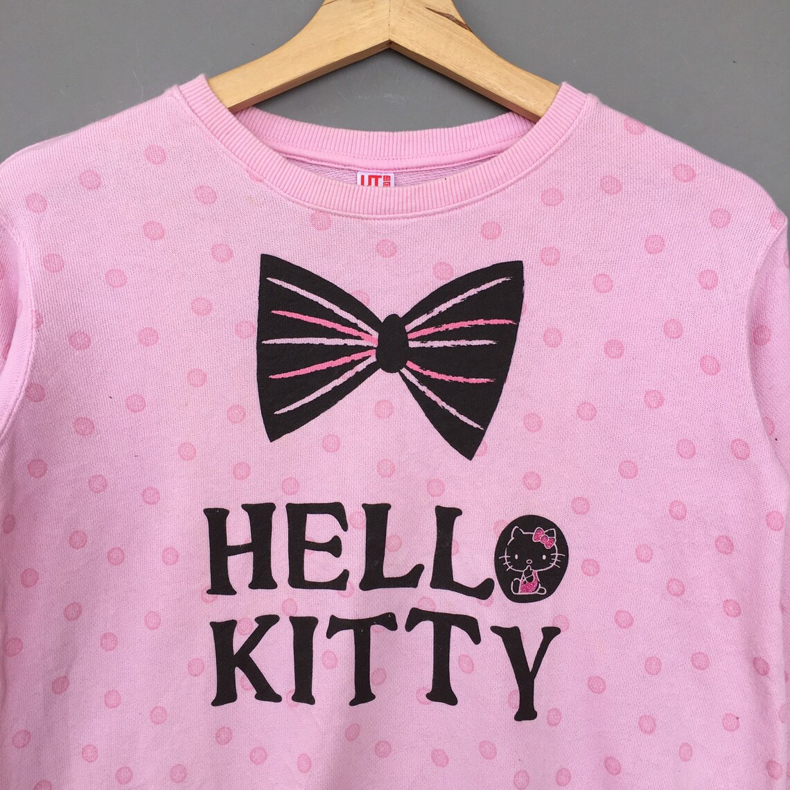 Hello kitty Crew Neck Sweatshirts print out logo pullover | Etsy