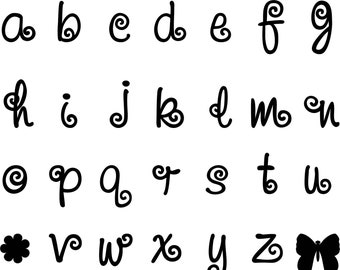 Swirly Fonts Font Full Lower Case Alphabet Cutting File - Etsy UK