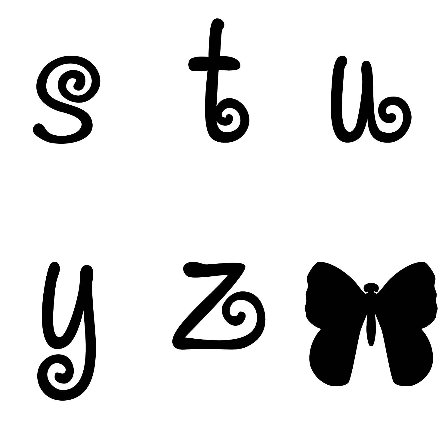 Swirly Fonts, Font Full Lower Case Alphabet, Cutting File, Cricut ...