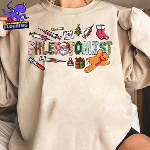 Christmas Phlebotomist Shirt, Lab Tech Phlebotomist Funny Nurse ...