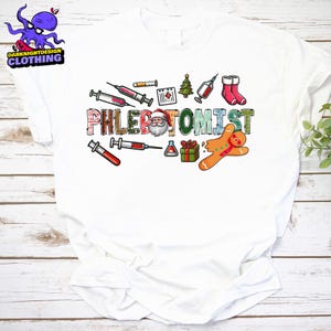 Christmas Phlebotomist Shirt, Lab Tech Phlebotomist Funny Nurse ...