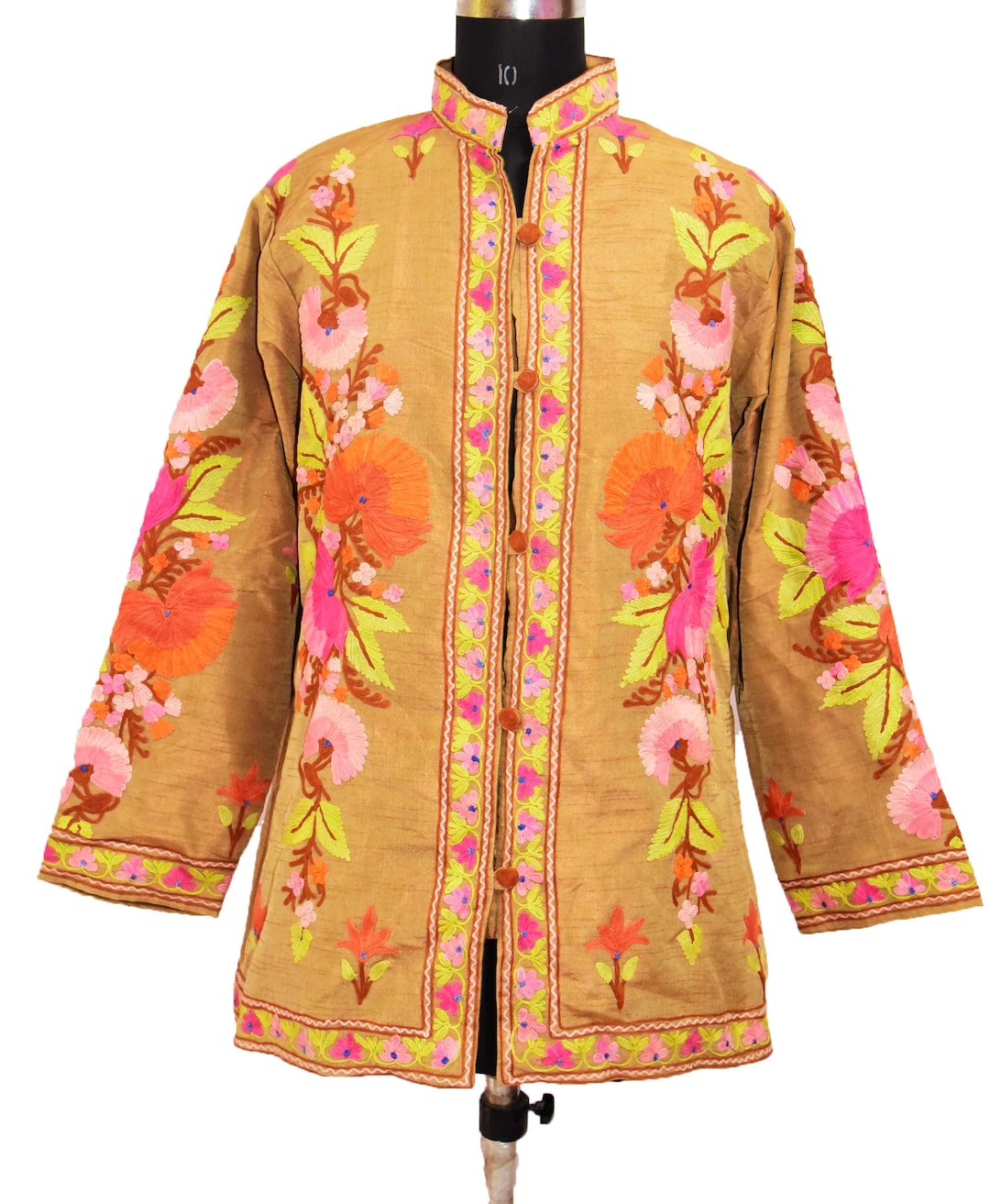 Ethnic Eastern Indian Kashmiri Old Crewel Embroidery Jacket / Boho ...