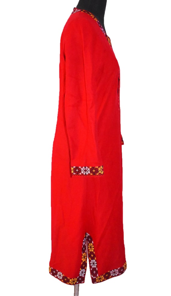 Antique Indian Kashmiri Vintage Red Long Jacket Women… - Gem