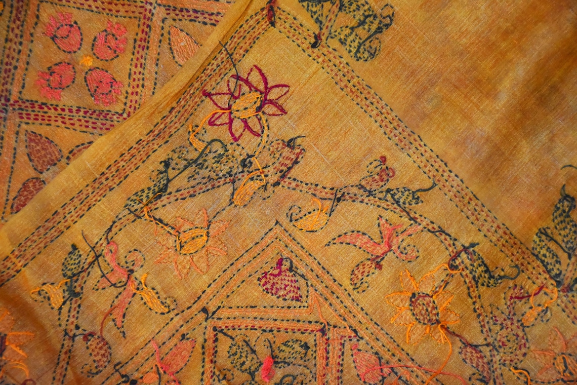 Indian Vintage West Bengal Saree Fabric Handmade 100% Pure | Etsy