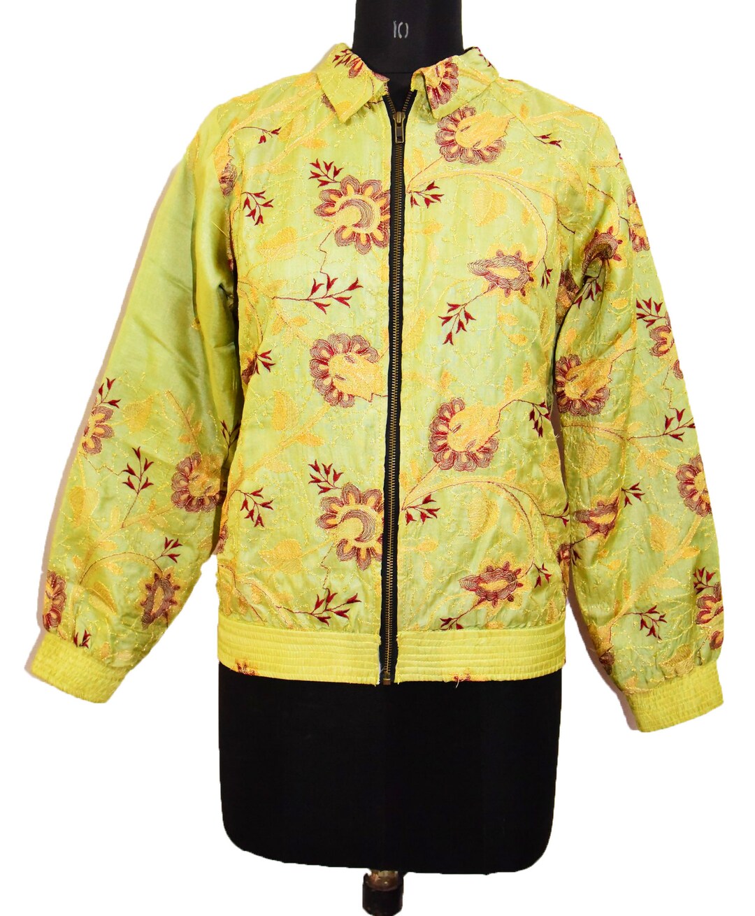 Vintage Beautiful Antique Indian Saree Unisex Jacket Fabric Bomber 100% ...